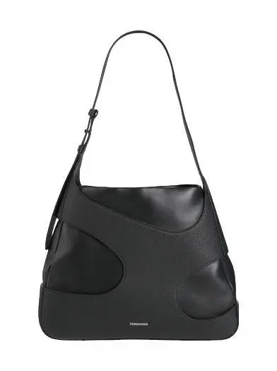 FERRAGAMO Calfskin Leather Hobo Bag - Black