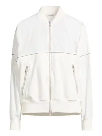 Brunello Cucinelli Bomber Jacket With Appliqués - White