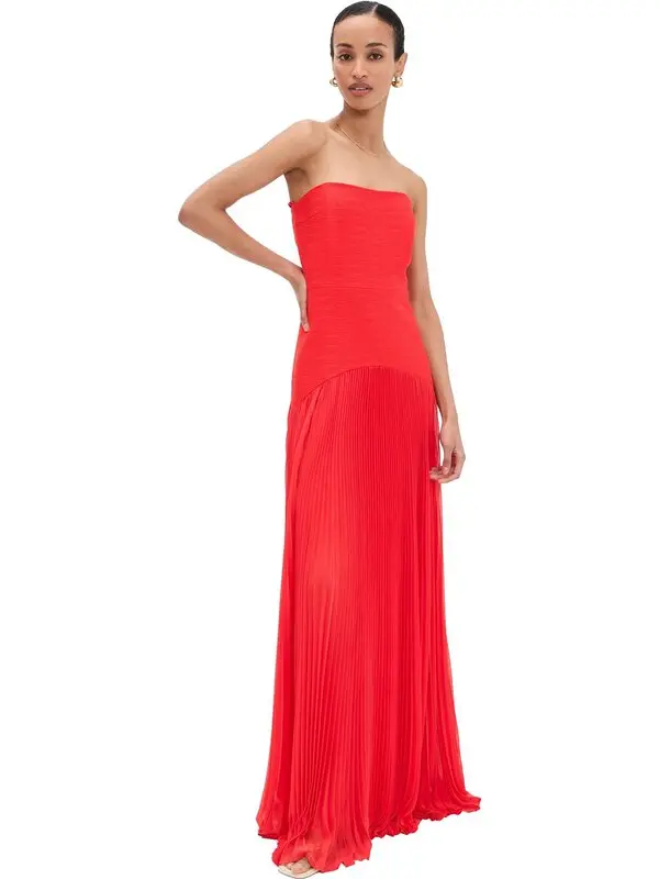 Alexis Sunniva Pleated Maxi Dress - Red