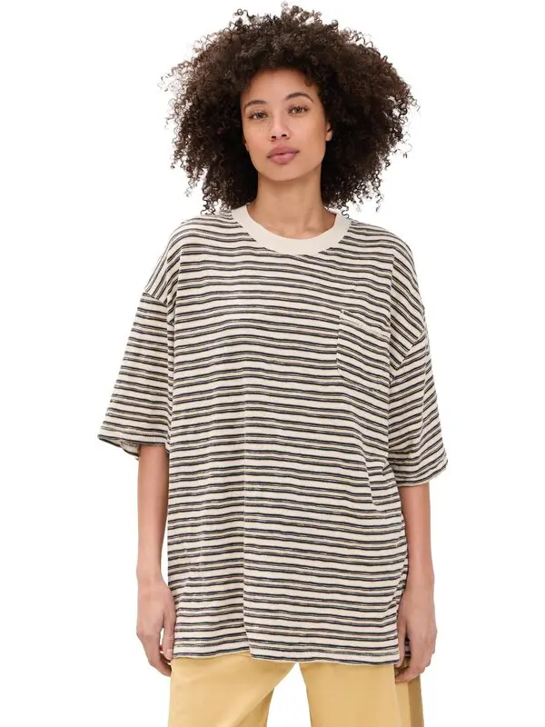 Free People All Love Oversized Pocket Tee - Tea Combo