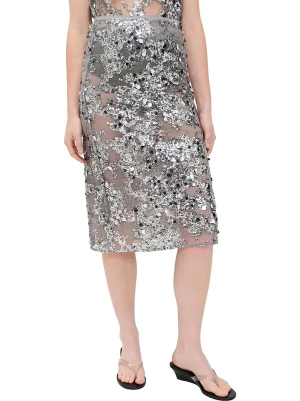 Baum Und Pferdgarten Shania Sequin Skirt - Grey Sequins