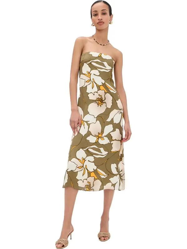 Ramy Brook Kamilla Strapless Floral Print Dress - Safari Floral