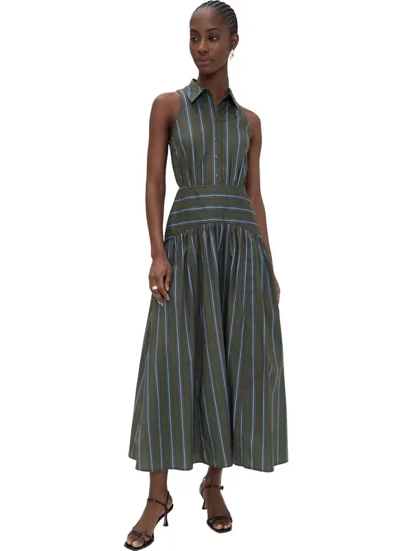 Staud Romy Midi Dress - Huntington Stripe