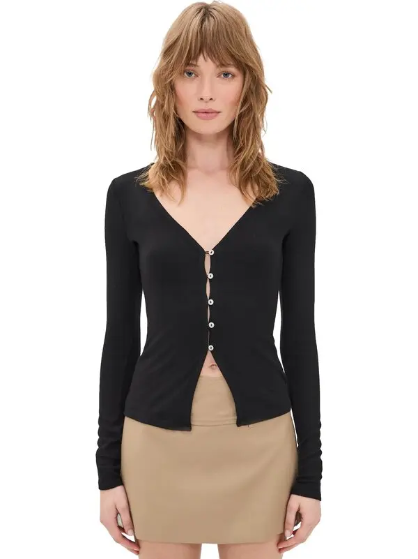 FAVORITE DAUGHTER The Good Luck Long Sleeve Top - Black