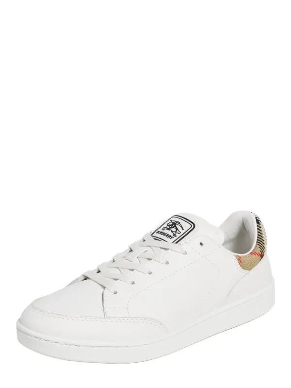 Burberry Leather Set Sneakers - White/sand Ip Check