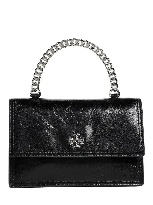 Tory Burch Kira Deconstructed Mini Top Handle Chain Wallet - Black