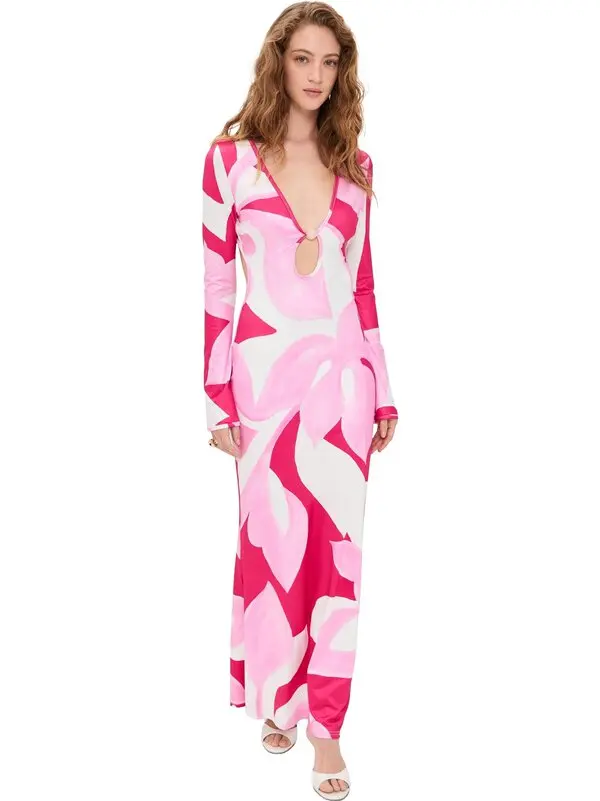 SEVEN WONDERS Amoree Long Sleeve Maxi Dress - Amoree Pink