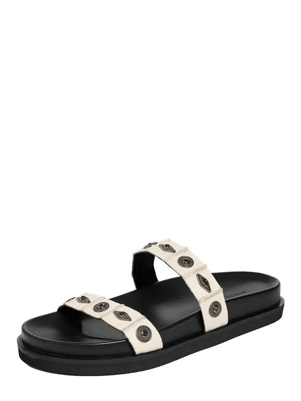 Free People Findings Footbed Sandals - Bone Leather