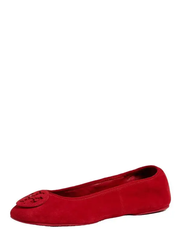 Tory Burch Reva Travel Ballet Flats - Toucan Red