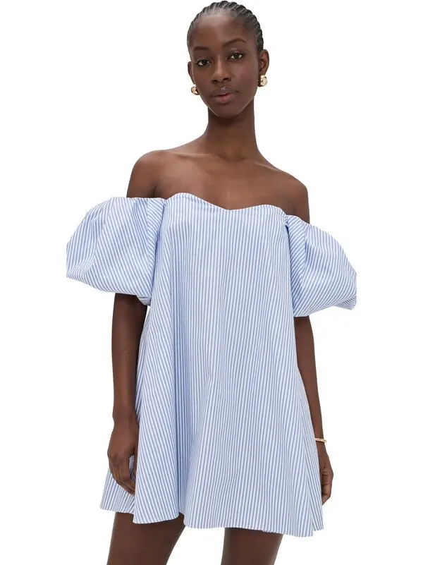 Caroline Constas Palmer Mini Dress - Blue White Stripe