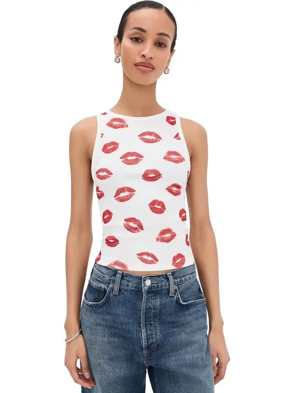 Alice + Olivia Allen Tank Top - Lips