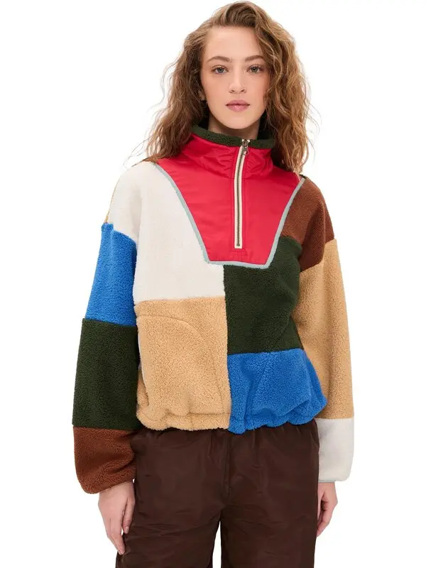THE GREAT. OUTDOORS The Plush Color Block Sierra Pullover - Canyon Multi