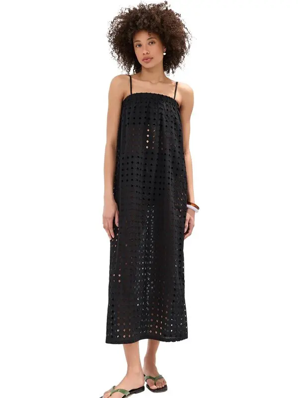 LE BOP Camille Maxi Dress - Black Eyelet