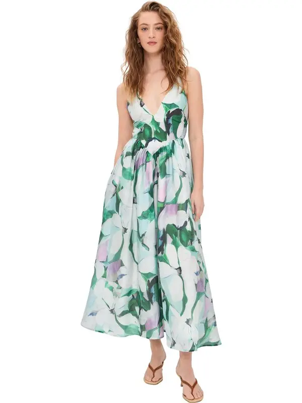 Bardot Arletha Halter Maxi Dress - Green Flo
