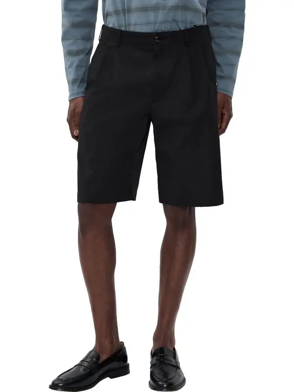 Our Legacy Pleated Shorts - Studio Black Micro Canvas