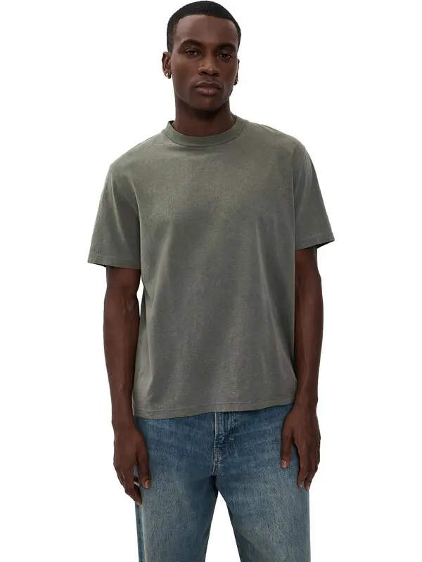 Our Legacy Cotton Box Tee - Worn Olive Legacy Jersey