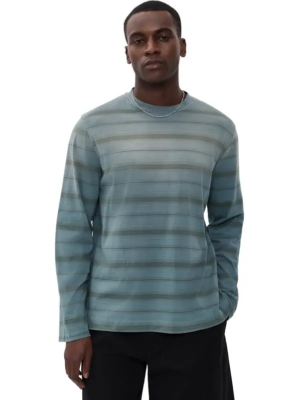 Our Legacy Striped Long Sleeve Box Tee - Spray Fade Ghost Stripe
