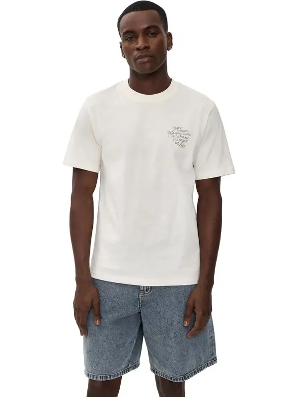 LES DEUX Ben Faience T Shirt - Eggnog White