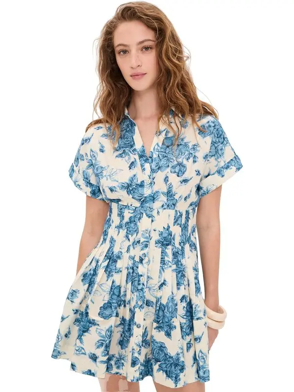 Cara Cara Nash Mini Dress - Tossed Floral Blue