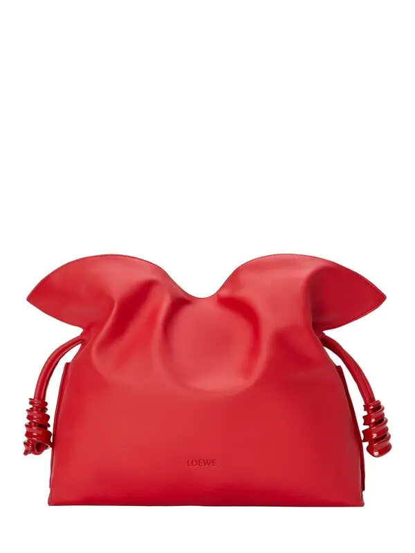Loewe Medium Leather Flamenco Purse - Red