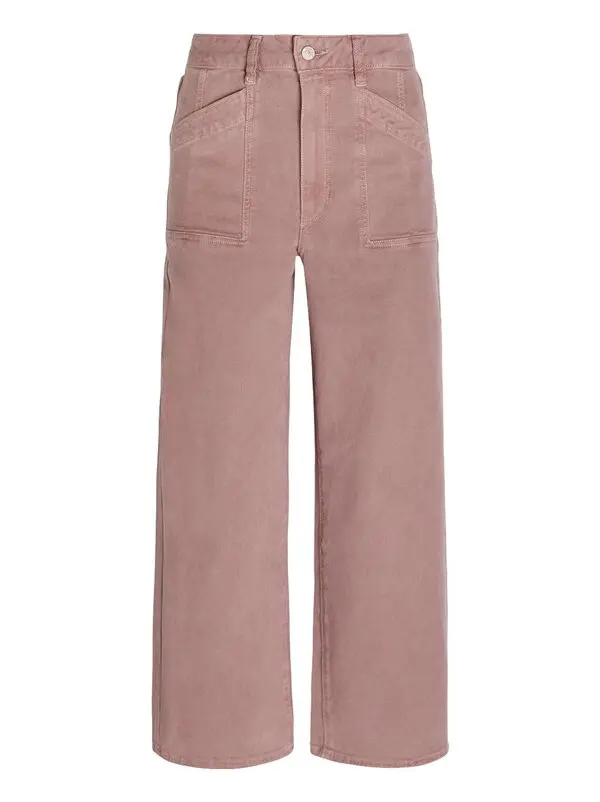 Paige Anessa Cropped Wide-leg Jeans - Pink