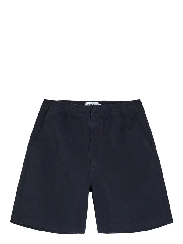 WAX LONDON Kurt Crinkled Cotton And Linen-blend Shorts - Navy