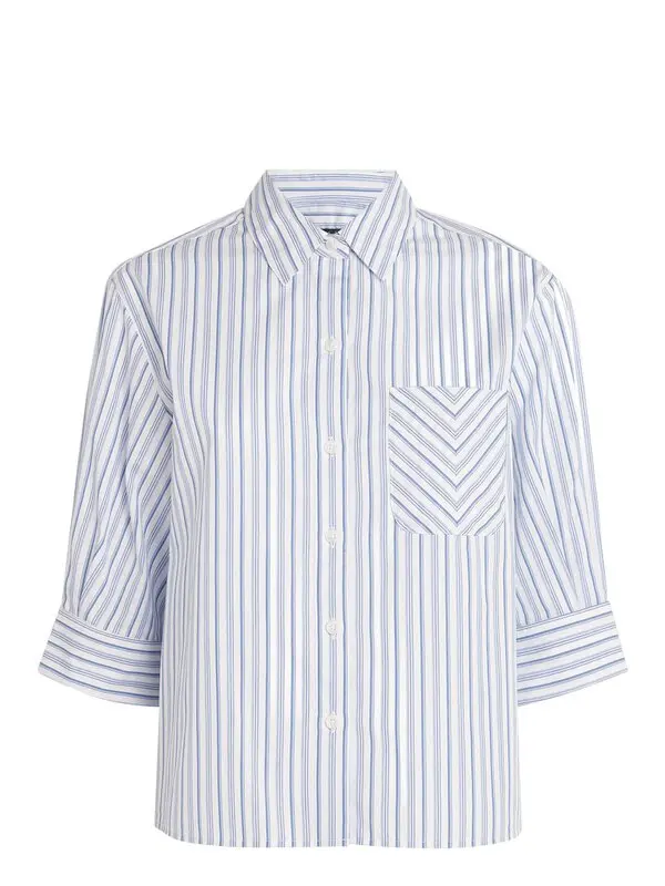 Rag & Bone Cotton Poplin Striped Lucia Shirt - Blue