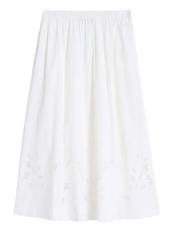 Max Mara Cotton Cut-out Midi Skirt - White