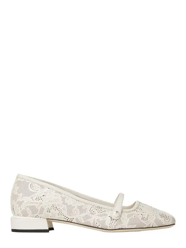 JIMMY CHOO Elisa 25 Ballet Pumps - White
