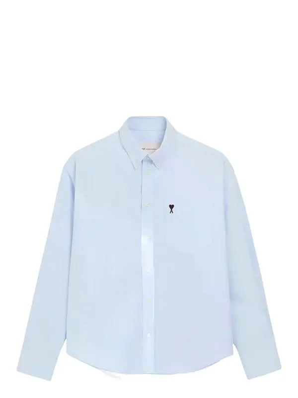 Ami Logo-embroidered Shirt - Blue