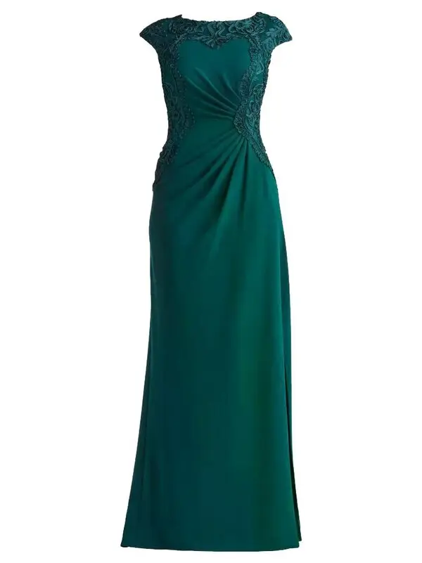 Tadashi Shoji Johari Embroidered Maxi Dress - Green