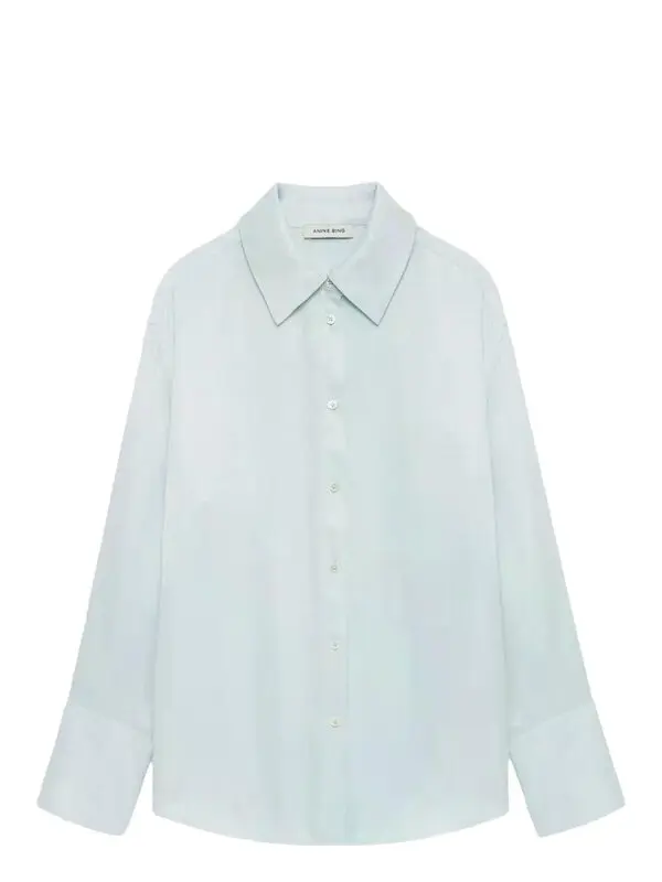 ANINE BING Bridget Buttoned Point-collar Shirt - Green