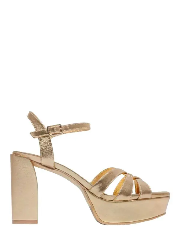 Bernardo Vittoria Woven Platform Sandals - Gold