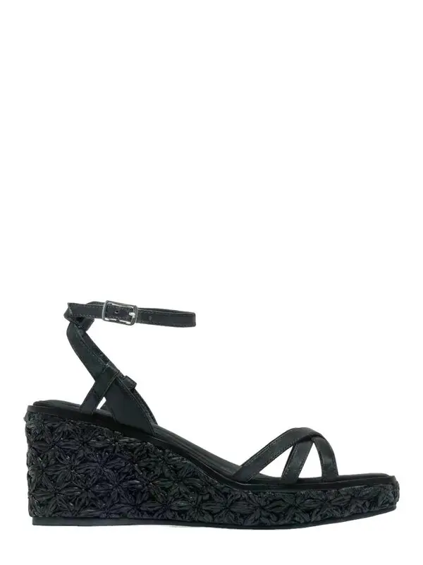 Bernardo Cairo Criss-cross Wedge Espadrilles - Black