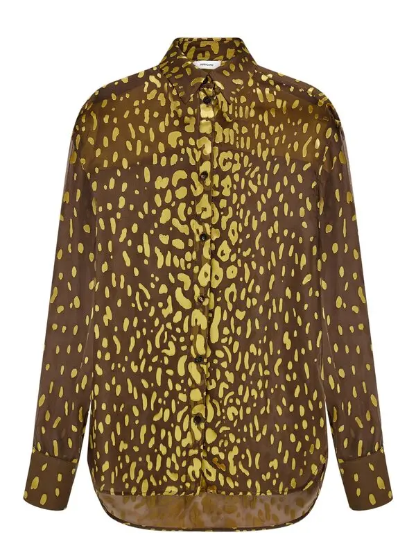 FERRAGAMO Devoré Georgette Shirt - Yellow