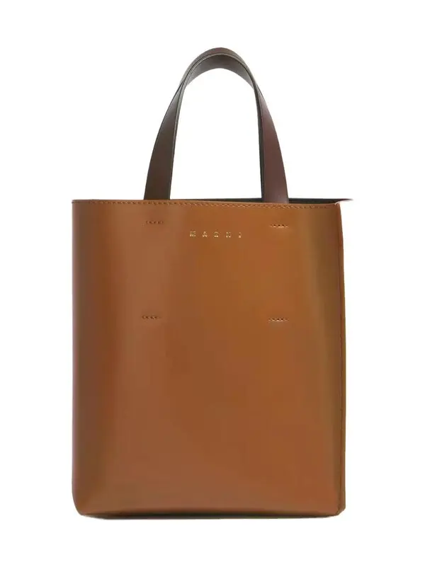 Marni Mini Museo Color-block Leather Tote Bag - Brown