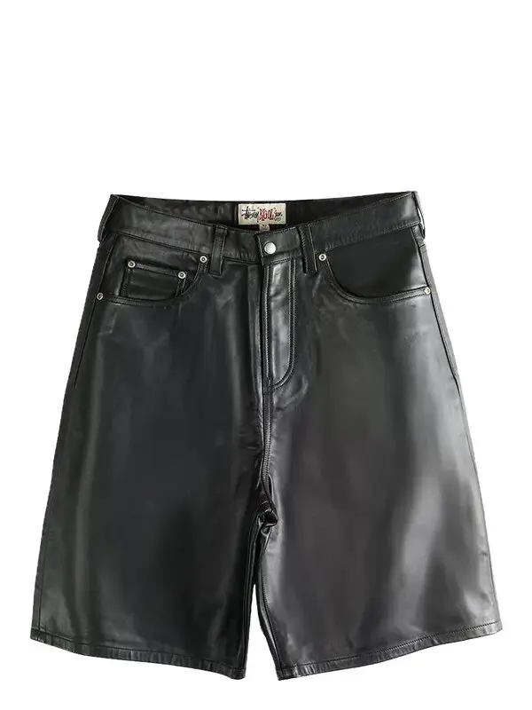 StÜssy Leather Shorts - Black