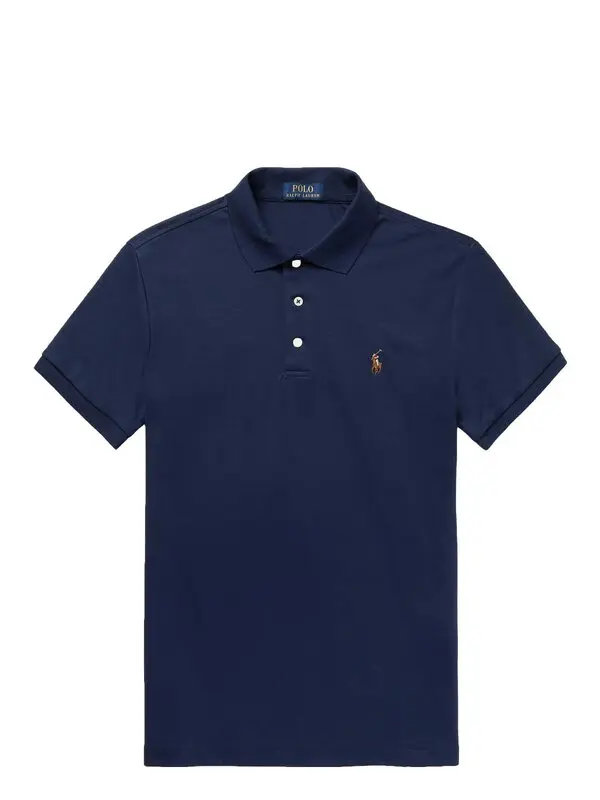 Polo Ralph Lauren Slim-fit Pima Cotton-jersey Polo Shirt - Blue