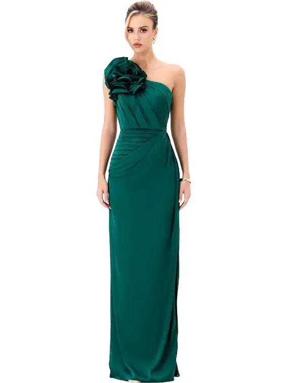 BARIANO Vacation Asymmetric Gown - Emerald