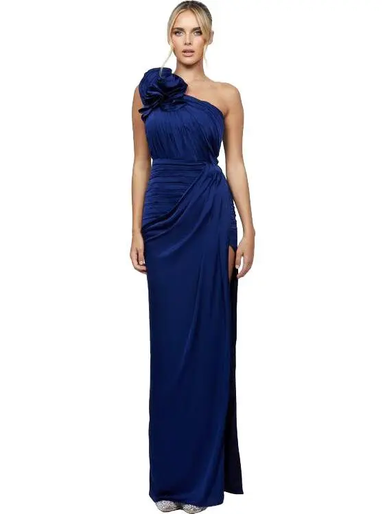 BARIANO Vacation Asymmetric Gown - Navy