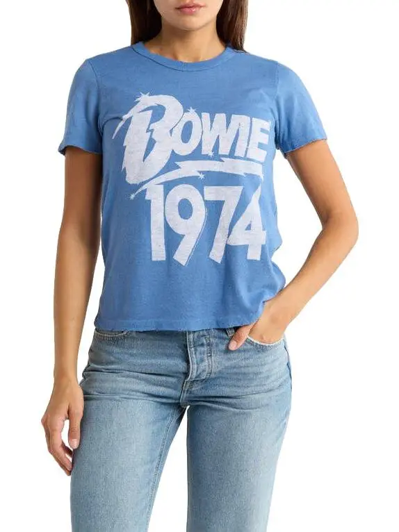 Junk Food David Bowie 1974 Graphic T-shirt - Dutch Blue