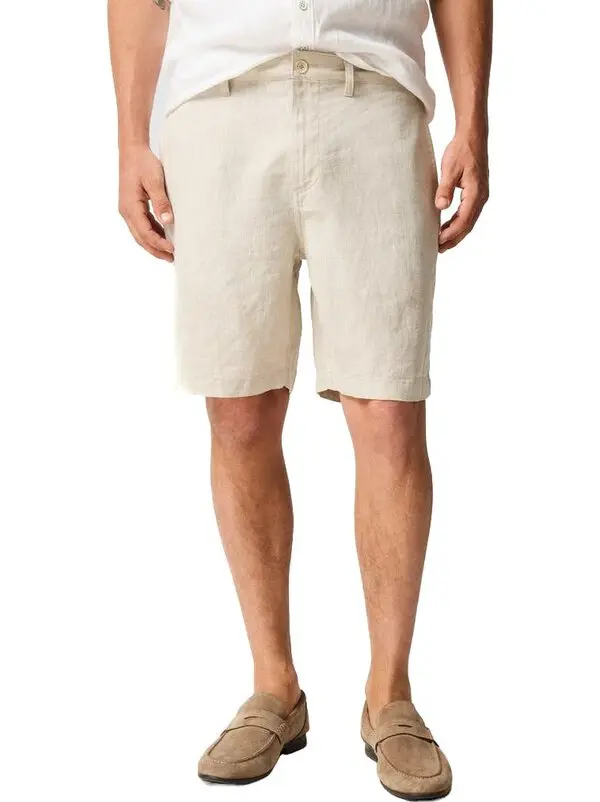 Rodd & Gunn Resort Flat Front Linen Bermuda Shorts - Oatmeal