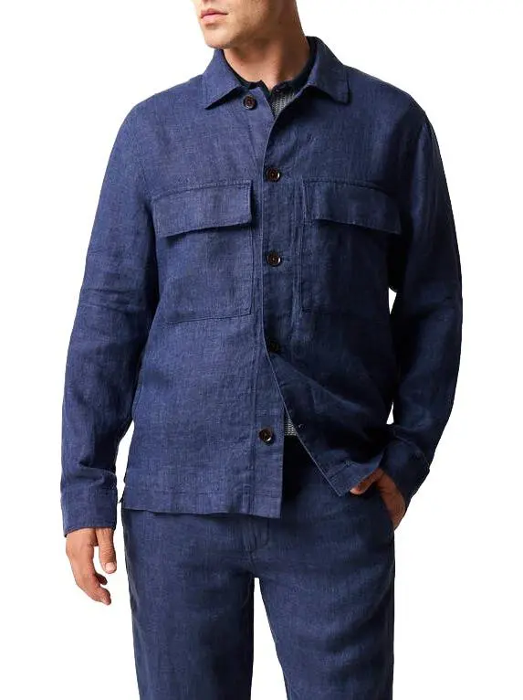 Rodd & Gunn Resort Linen Overshirt - Marine