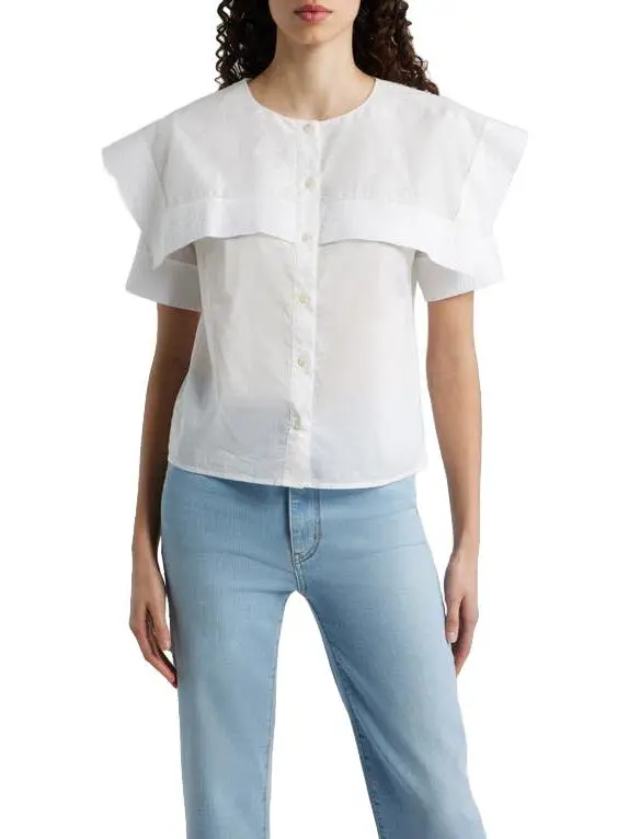 FRAME The Sleek Cape Button-up Shirt - White