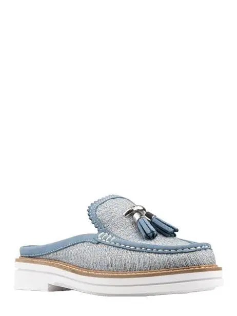 DONALD PLINER Tassel Mule With Memory Foam Cushioning - Denim