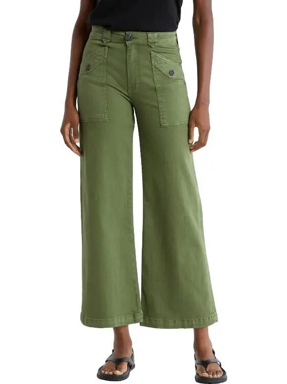 Kut From The Kloth Meg High-waist Ankle Wide-leg Utility Pants - Dill