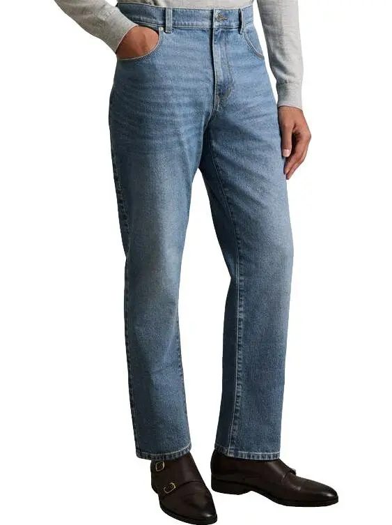 REISS Bishopsgate Straight Leg Jeans - Mid Blue Wash