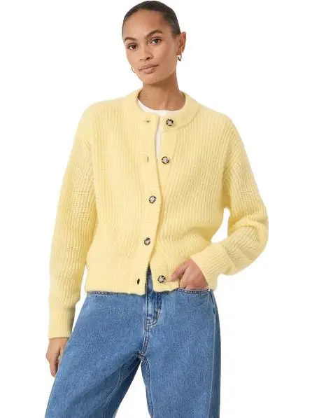 HUSH Raven Wool Blend Cardigan - Butter Yellow