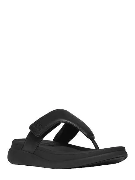 Fitflop F-mode Go Adjustable Toe-post Sandals - All Black