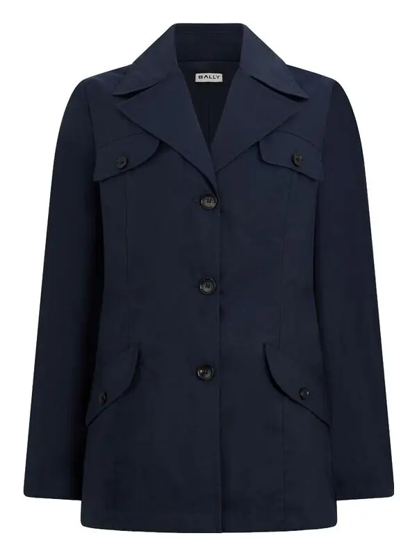 Bally Belted Jacket In Recycled Nylon - Blue